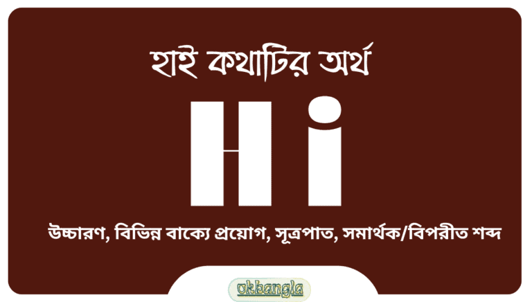 Hi Meaning in Bengali | হাই কথাটির অর্থ এবং প্রয়োগ