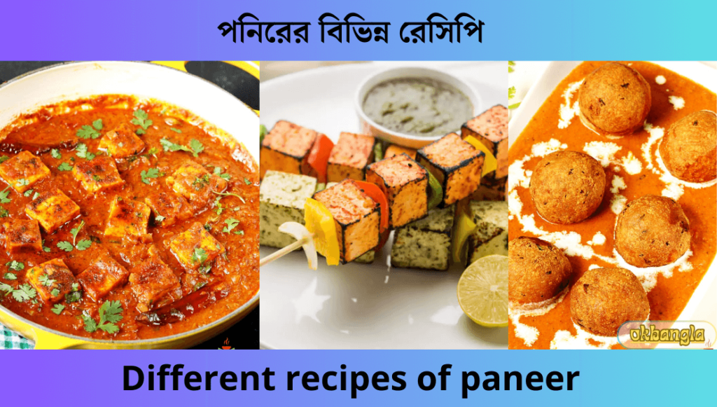 পনিরের বিভিন্ন রেসিপি, Different recipes of paneer